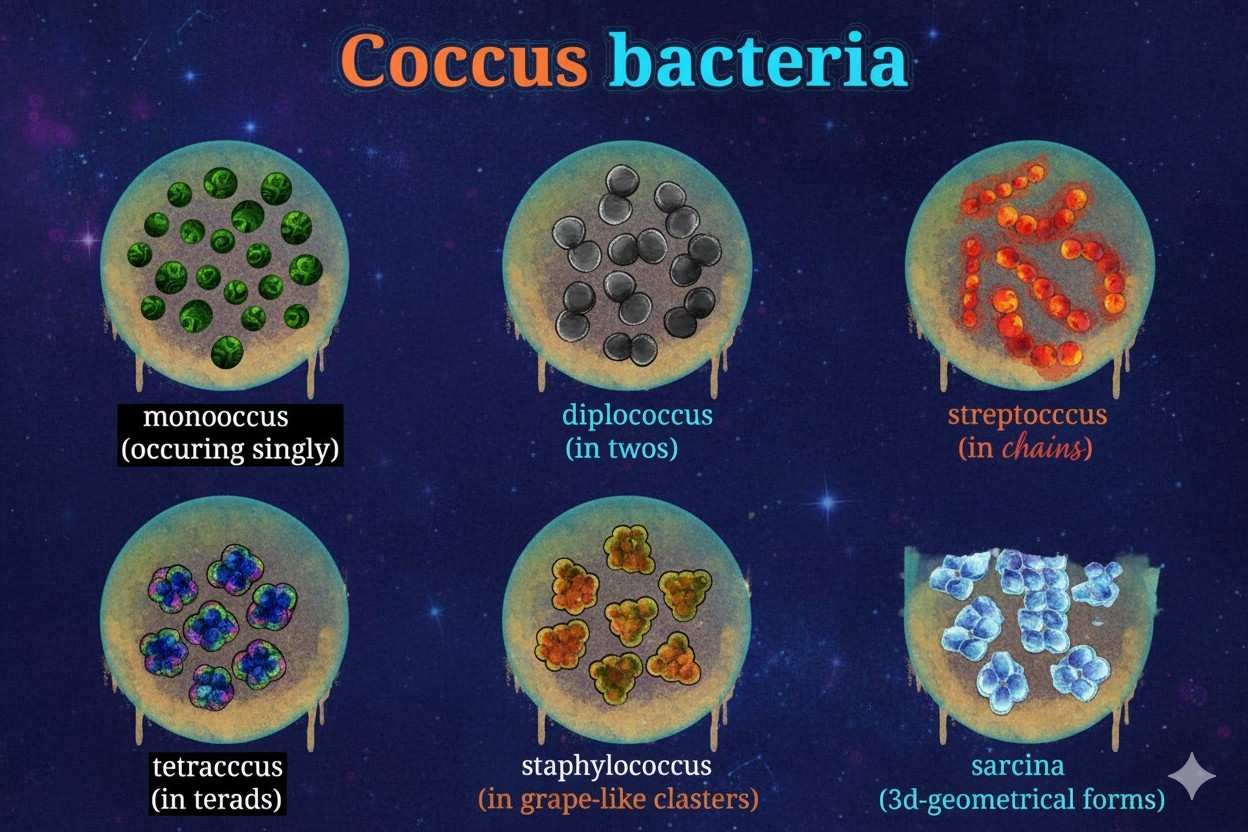 Common Shapes of Bacteria & Coccus, Bacillus, Spirillum and Vibrio ...